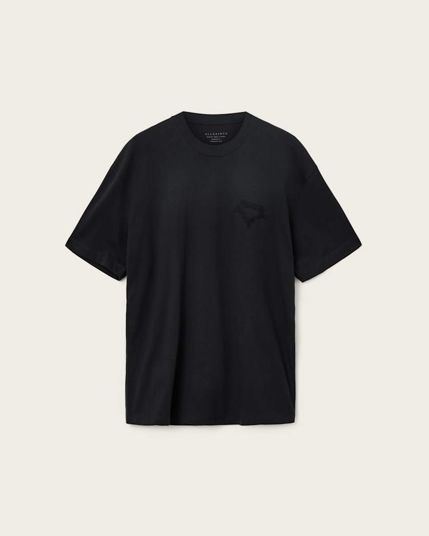 Chrome Oversized T-Shirt Washed Black | ALLSAINTS